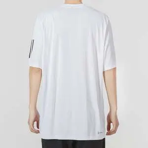 Adidas Solid Color Stripe Sports Breathable T-shirt - Multi-color