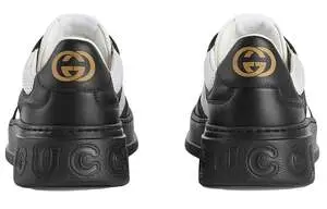Gucci Gg Embossed Leather Sneakers - Black/white