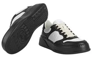 Gucci Gg Embossed Leather Sneakers - Black/white