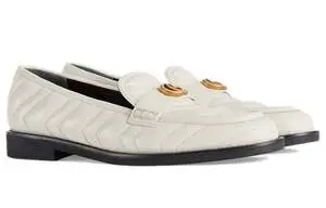 Gucci Quilted Leather Loafers With Double G Detail