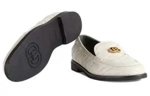 Gucci Quilted Leather Loafers With Double G Detail