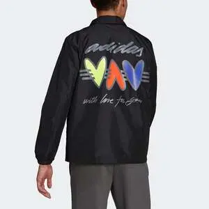Adidas Black Sports Jacket With Graphic Back Print