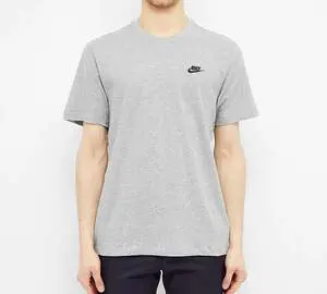 Nike Swoosh Logo Pure Cotton Short Sleeve Gray - Grey