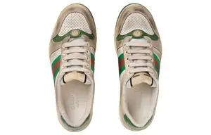 Gucci Screener Leather Sneakers - Cream