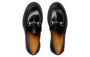 Gucci Leather Horsebit Loafer With Lug Sole
