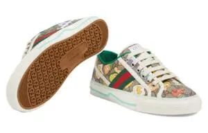 Gucci Tennis 1977 X Pikarar Gg Animal Print Sneakers - Beige/ebony/green