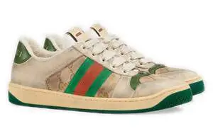 Gucci Screener Distressed Sneakers - Cream