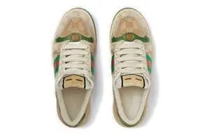 Gucci Screener Distressed Sneakers - Cream