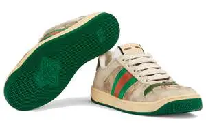 Gucci Screener Distressed Sneakers - Cream