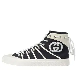Gucci Gg Tortuga High Top Sneakers - Black/white