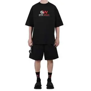 Balenciaga Gym Wear Logo Tee - Black