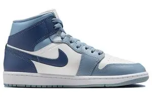 JORDAN Air 1 Mid Two-tone Blue Sneakers - Blue/white