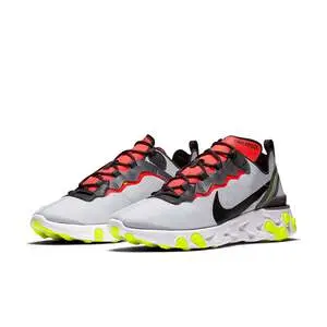 Nike React Element 55 Se "platinum Crimson - Gray/black/red