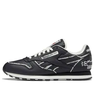 REEBOK Keith Haring X Classic Leather "dog Blackboard Chalk Drawing" Sneakers