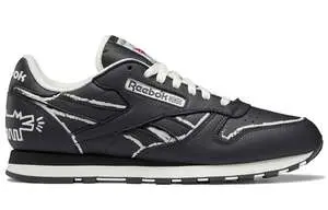 REEBOK Keith Haring X Classic Leather "dog Blackboard Chalk Drawing" Sneakers