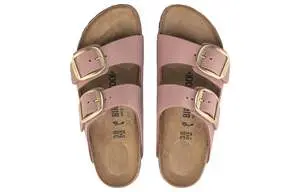 BIRKENSTOCK Arizona Big Buckle Nubuck Leather Sandals - Pink