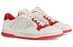 Gucci Mac80 Embroidered Sneakers - Off White/red