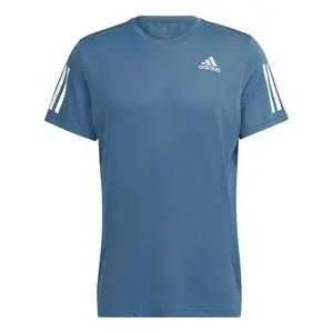 Adidas Ss22 Logo Stripe Round Neck Short Sleeve Blue T-shirt - Default Color