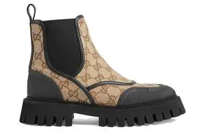 Gucci Casual Style Leather Logo Boots