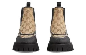 Gucci Casual Style Leather Logo Boots