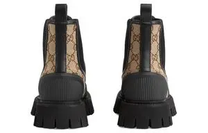 Gucci Casual Style Leather Logo Boots