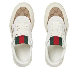 Gucci Re-web Gg Canvas Sneakers - Beige/ebony