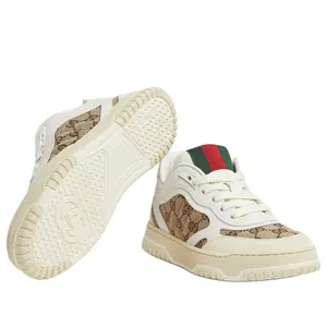 Gucci Re-web Gg Canvas Sneakers - Beige/ebony