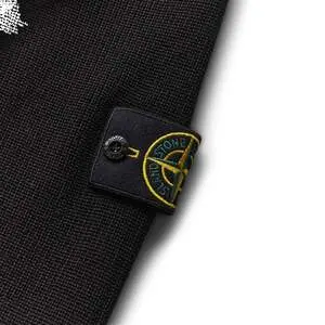 Stone Island Logo Patch Chunky Knit Jumper - Black