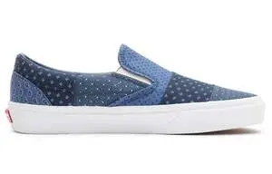 VANS Classic Slip-on "tie Print Patchwork" Casual Sneakers - Blue