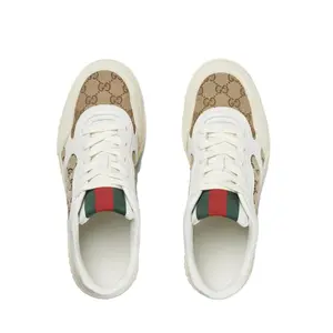 Gucci Re-web Gg Canvas Sneakers - White/beige/ebony
