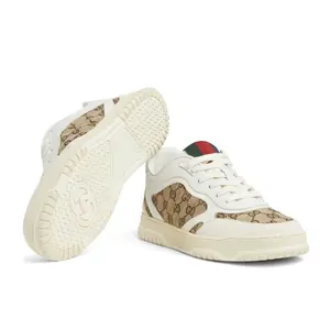 Gucci Re-web Gg Canvas Sneakers - White/beige/ebony