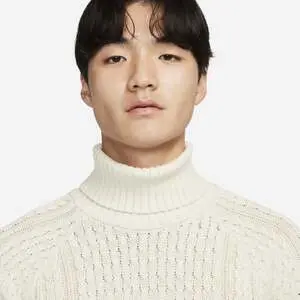 Nike Cable Knit Turtleneck Sweater - Beige