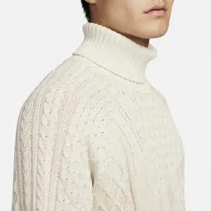 Nike Cable Knit Turtleneck Sweater - Beige