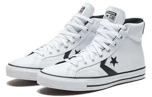 CONVERSE Star Player Leather High Top Sneakers - White/black