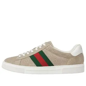 Gucci Gucci Ace Suede Monogram Sneakers Beige/green/red