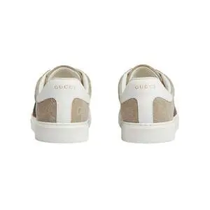Gucci Ace Suede Monogram Sneakers - Beige/green/red