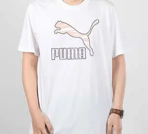 PUMA Chest Large Logo Printing Short Sleeve