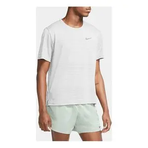 Nike Dri-fit Miler Running Short Sleeve Top - White