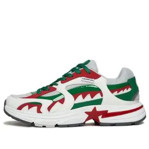 A BATHING APE Shark Sta Italy Sneakers - White/green/red