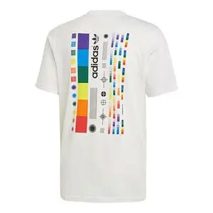 Adidas Originals Spectrum Tee Round Neck Casual Sports Alphabet Short Sleeve - White