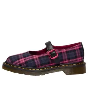 Dr. Martens Elphie Mj Tartan Mary Jane Shoes - Black/pink/multi