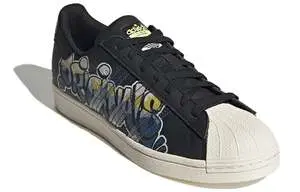 Adidas Originals Superstar "graffiti" Low Top Sneakers - Black/blue/white
