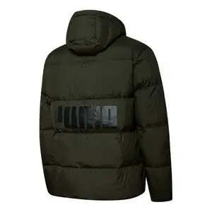 PUMA Essential Hooded Down Jacket - Green/black