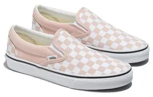 VANS Classic Slip-on Checkerboard Sneakers - White/pink