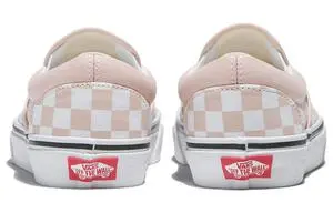 VANS Classic Slip-on Checkerboard Sneakers - White/pink