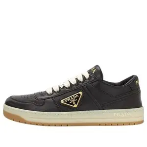 Prada PRADA Downtown Leather Low Top Sneakers Black/gum