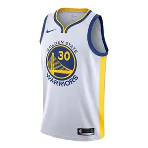 Nike Golden State Warriors Stephen Curry Basketball Jersey - White/yellow/blue