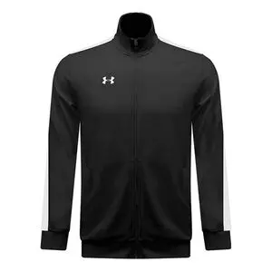 Under Armour Logo Printing Contrasting Colors Knit Track Jacket - Black