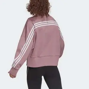 Adidas W Fi 3s Crew Stripe Sports Pullover - Tan