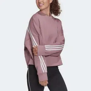 Adidas W Fi 3s Crew Stripe Sports Pullover - Tan